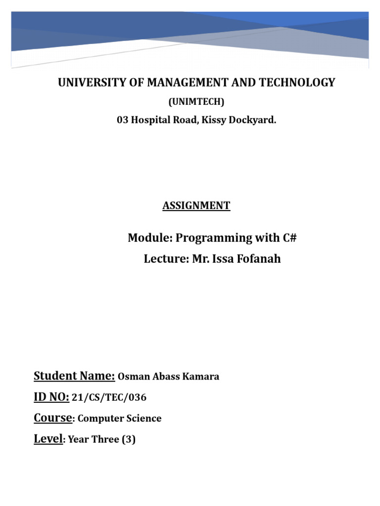 Assigment C Pdf Class Computer Programming Object Computer Science