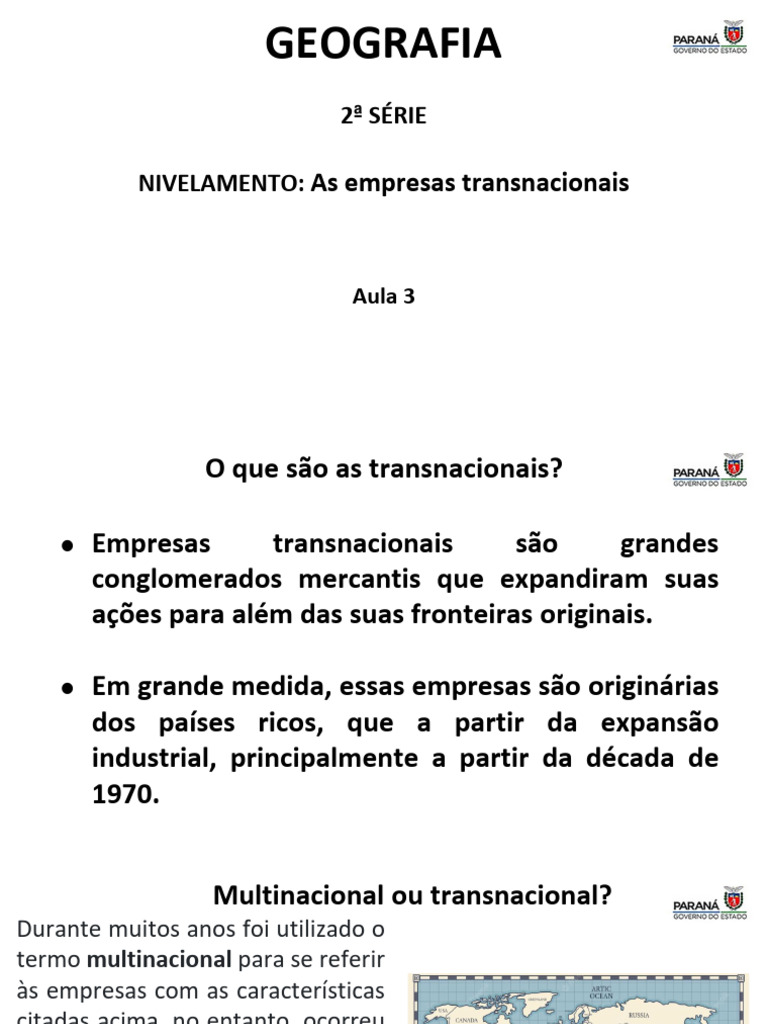 Empresas Transnacionais: Conceitos e Exemplos | PDF | Corporação ...