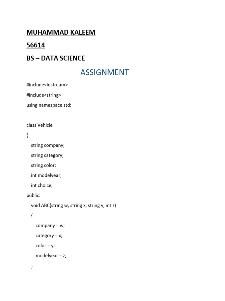 Muhammad Kaleem 56614 Assignment | PDF | Computers