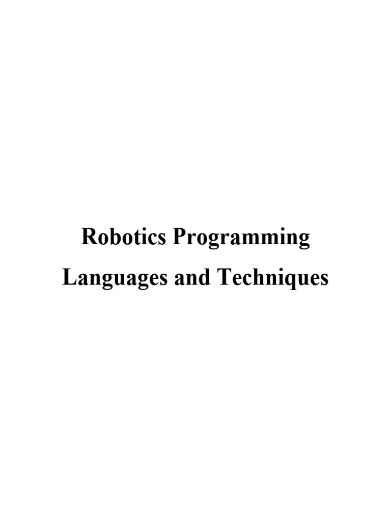 Chapter 11, Robot Programming Languages | PDF Chapter 11, Robot Programming Languages | PDF