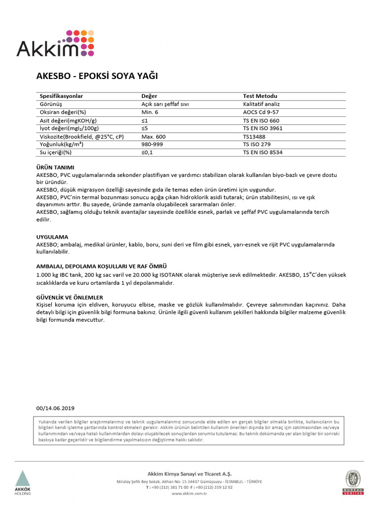 Akesbo Akkim TDS - TR | PDF