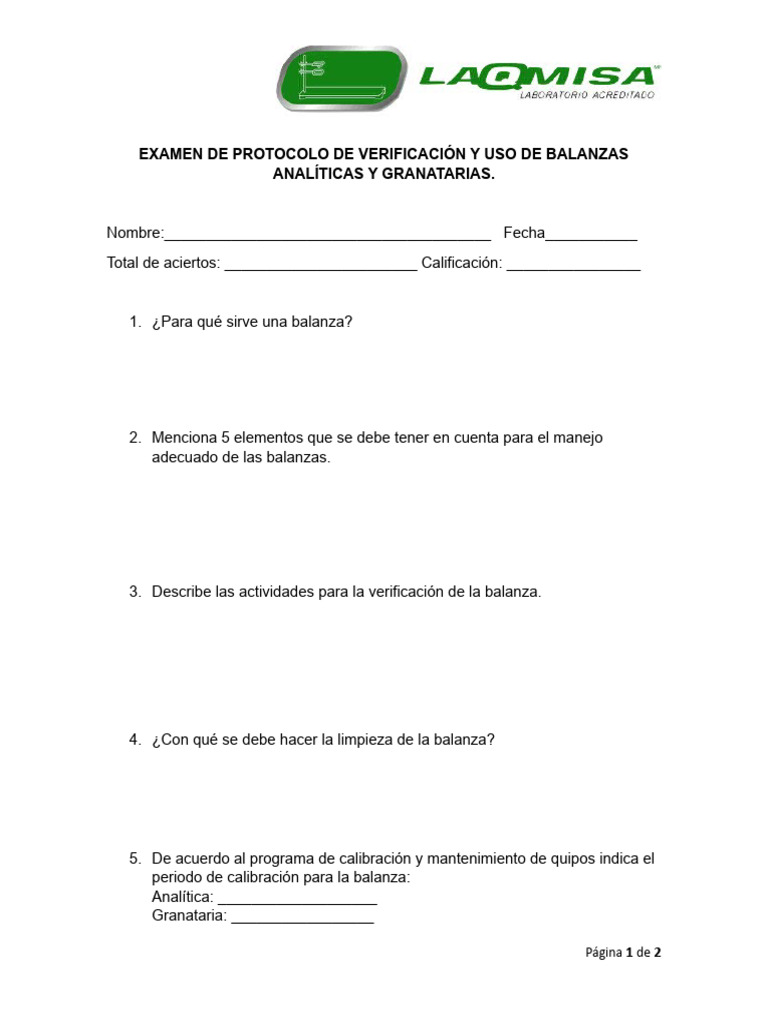 Examen de Protocolo de Verificación de Balazas | PDF