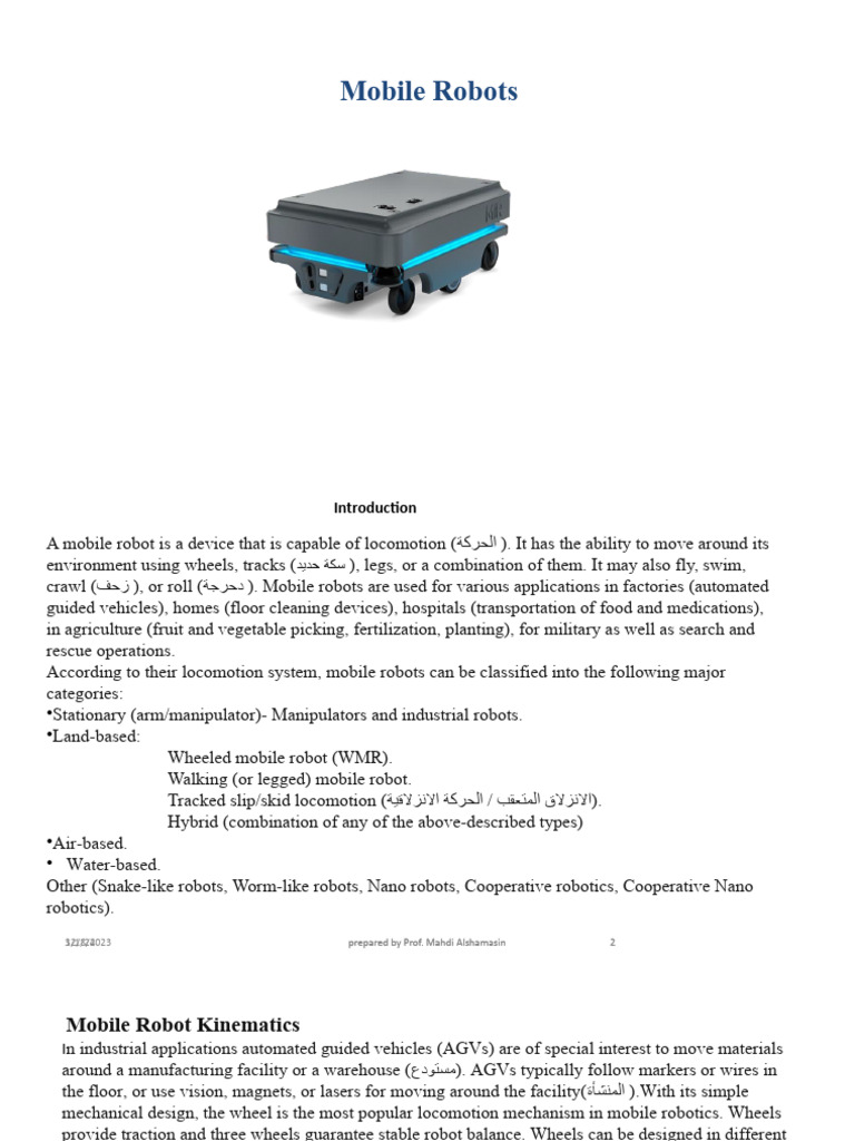 Chapter 12, Mobile Robot | PDF | Rotation | Speed