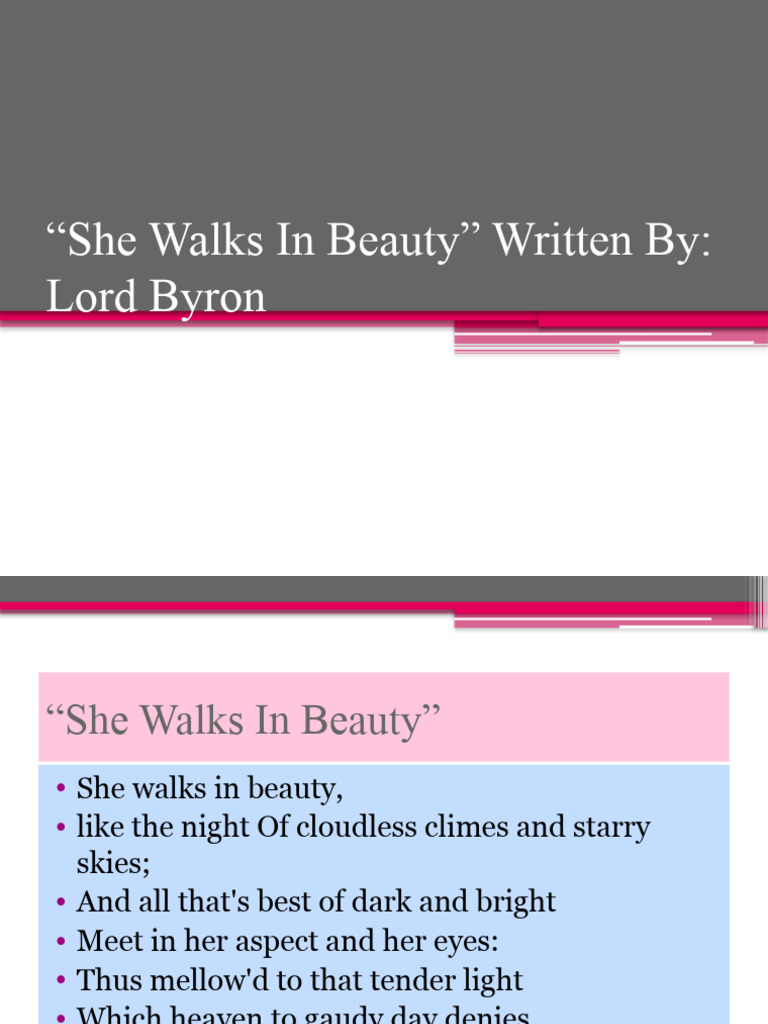 Analysis of "She Walks In Beauty" Poem | PDF | Beauty | Poetry