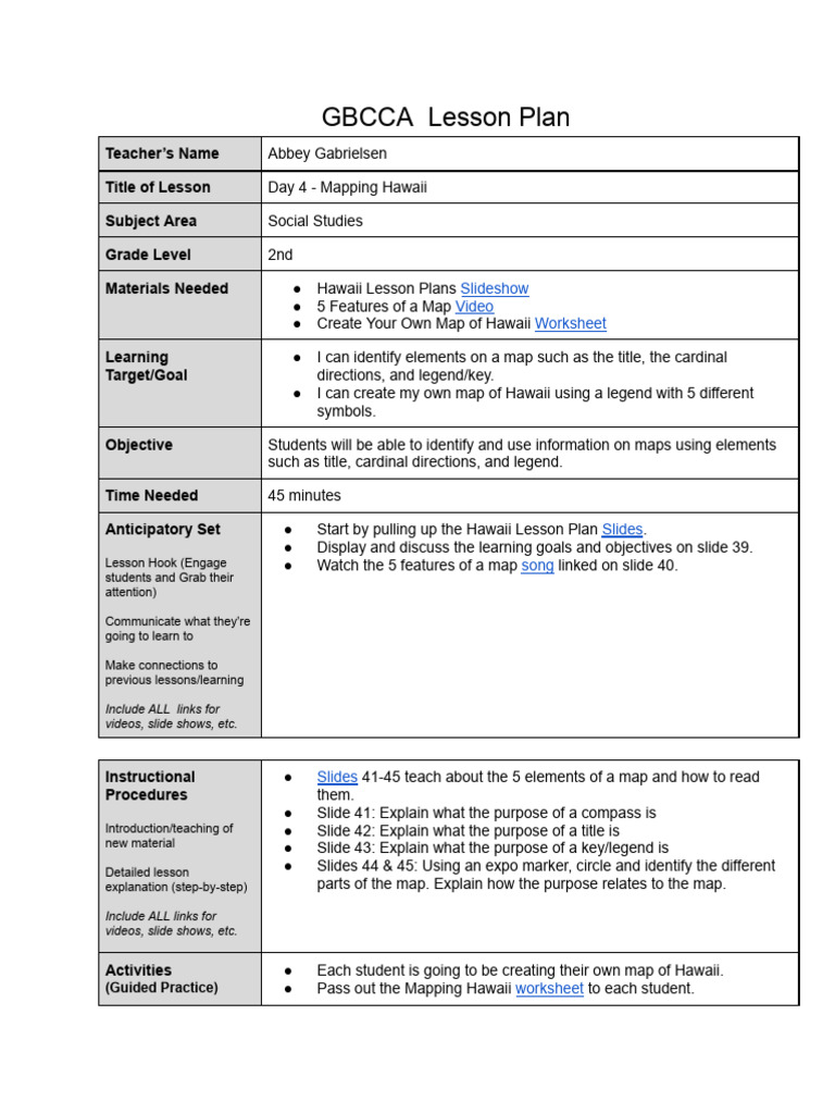 Mapping Hawaii Lesson Plan | Download Free PDF | Lesson Plan ...