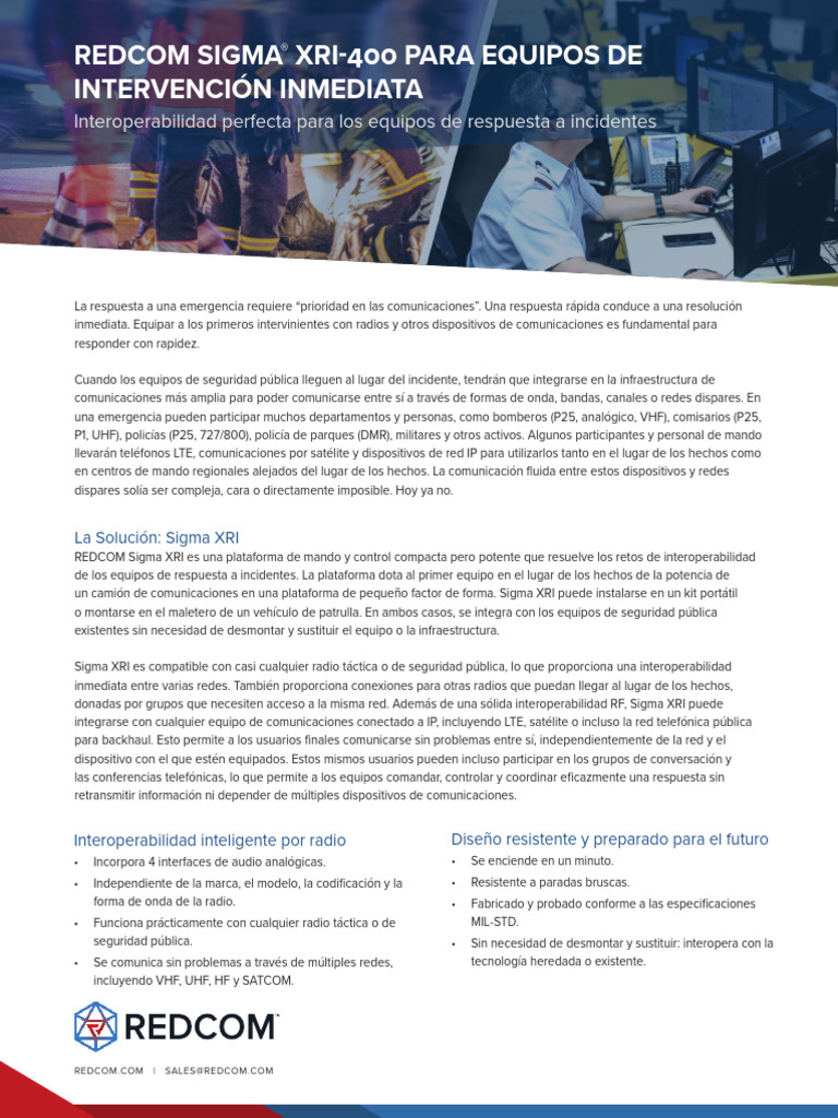 REDCOM Sigma XRI For Public Safety | PDF | Radio | Software