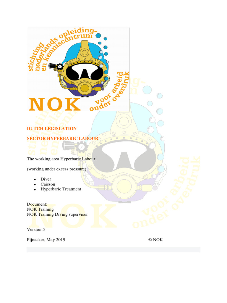 Dutch Diving Legislation | PDF | Underwater Diving | Occupational ...