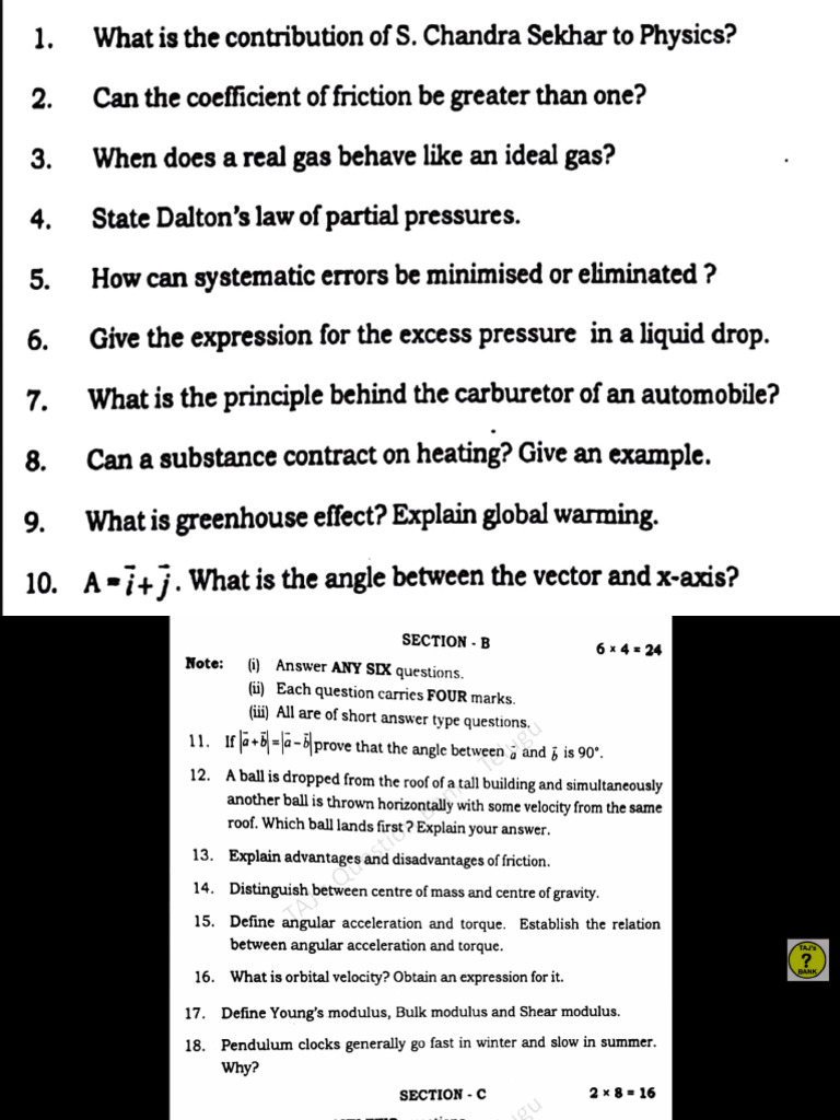 2023 Phy Qpaper (TS) | PDF | Collision | Pendulum