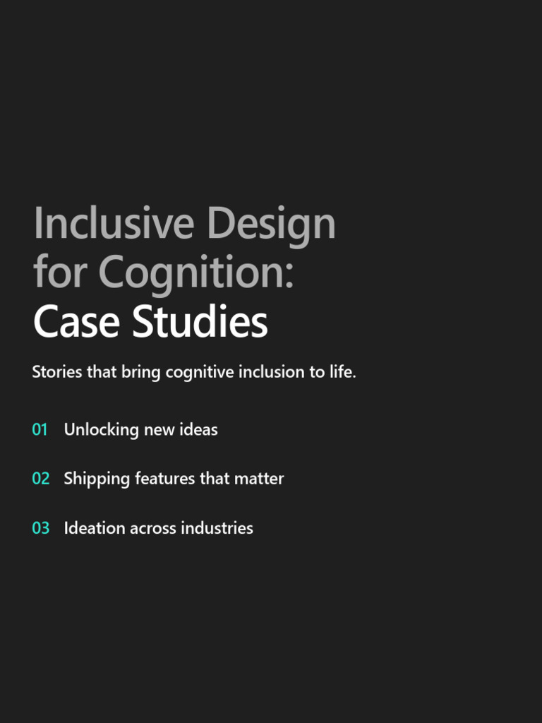 Case Studies Creating For Cognition | PDF | Microsoft | Employment