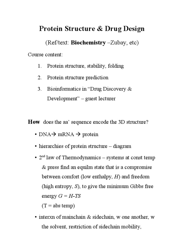 Bioinfo Protein Structure | PDF | Protein Structure | Protein Folding