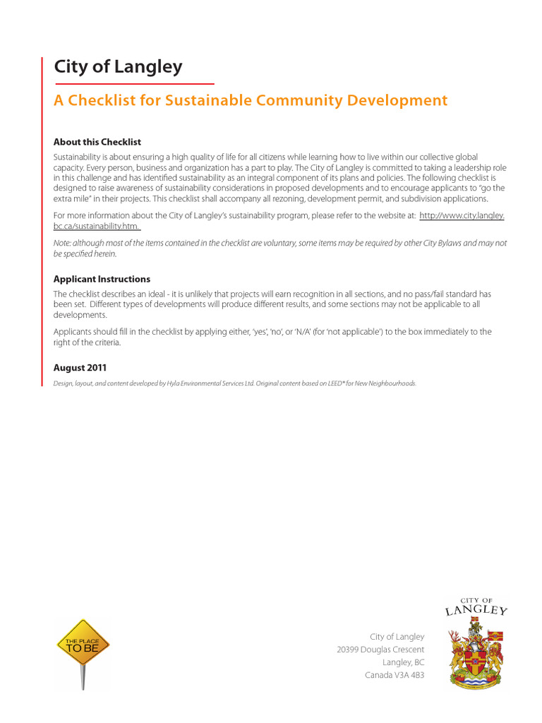 Sustainability Checklist | PDF