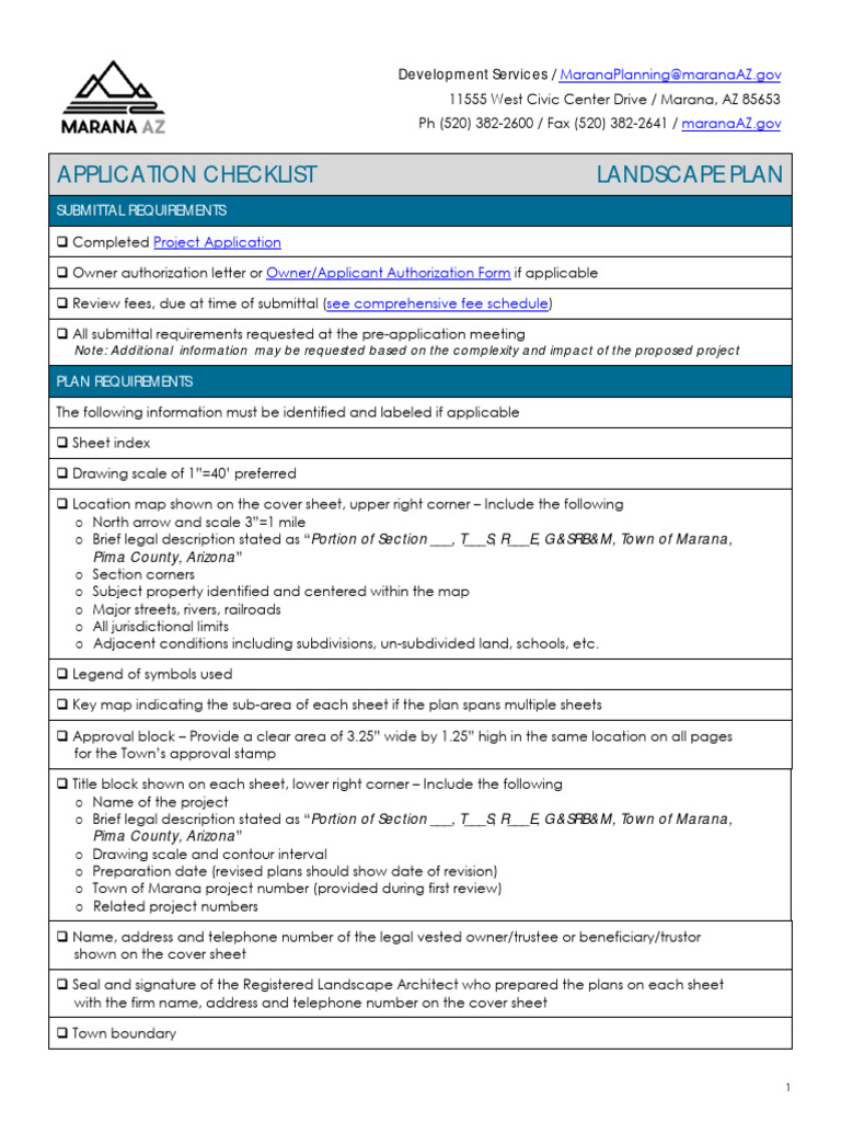 Landscape Checklist-1 | PDF