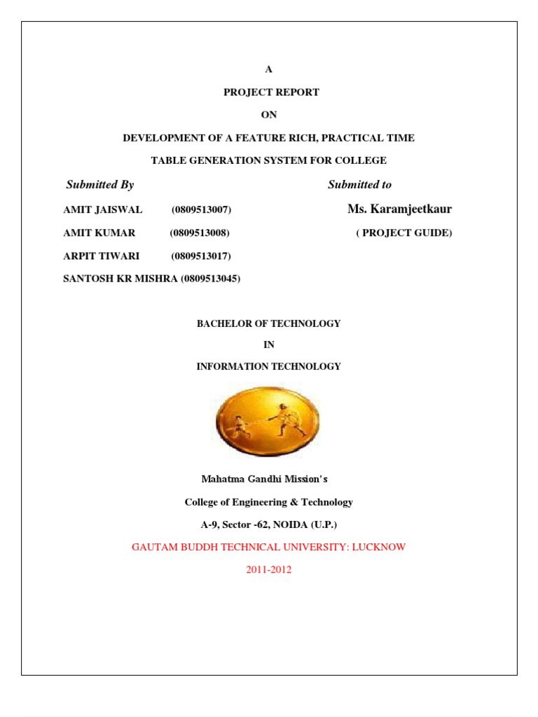 Development of a Feature Rich, Practical Time Table Generation System ...