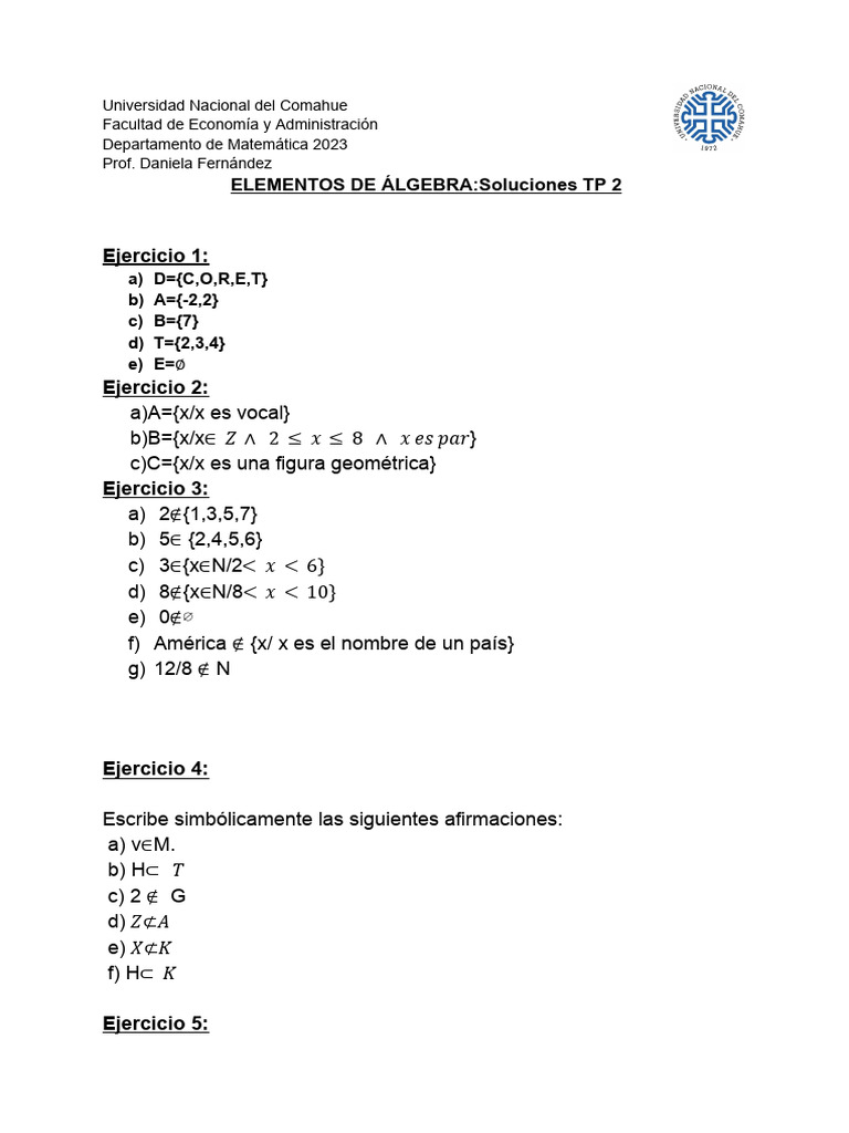 Solucionario TP 2 | PDF | Matemáticas