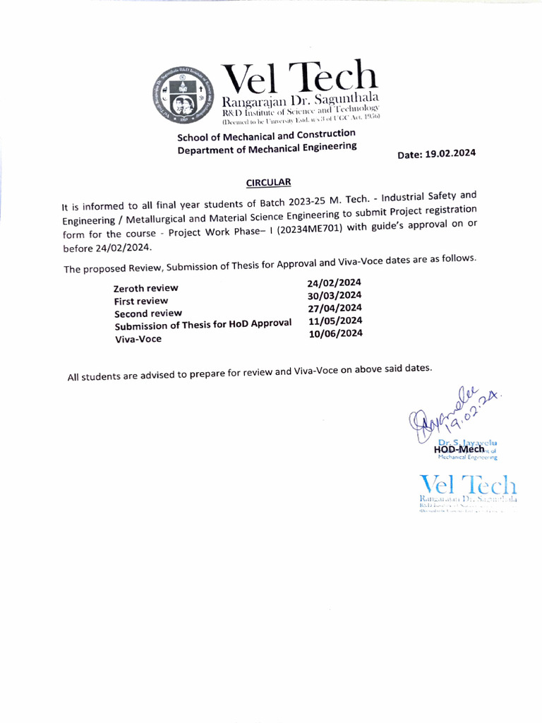 Project Work Phase 1 Circular | Download Free PDF | Thesis | Science