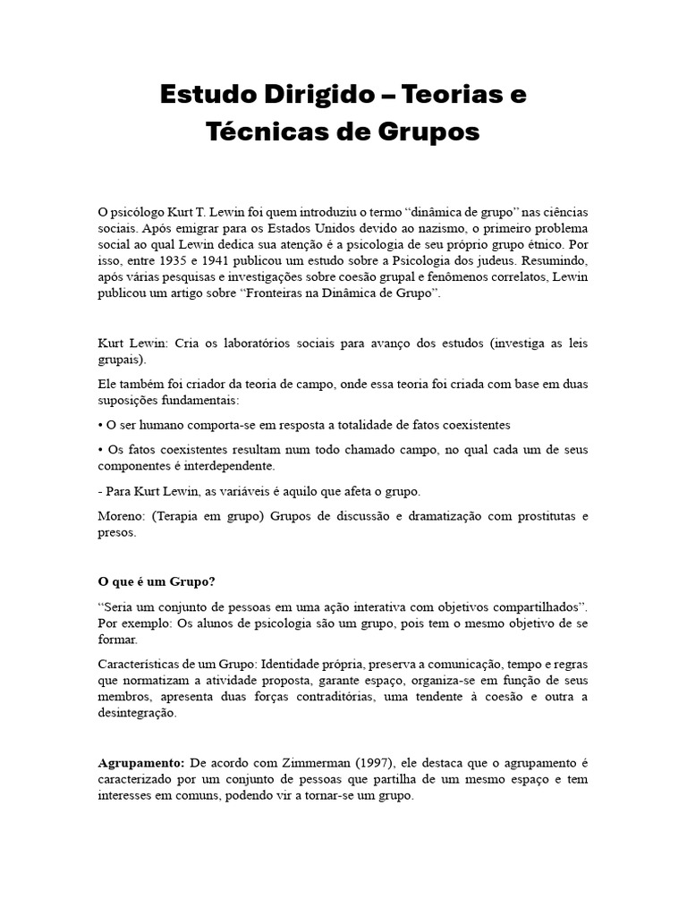 Estudo Dirigido TGD 2.0 | PDF