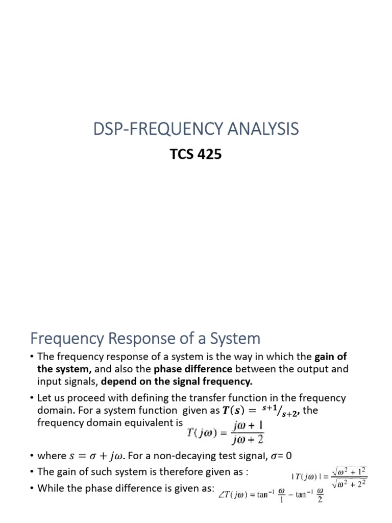 Dsp-Frequency Analysis | PDF