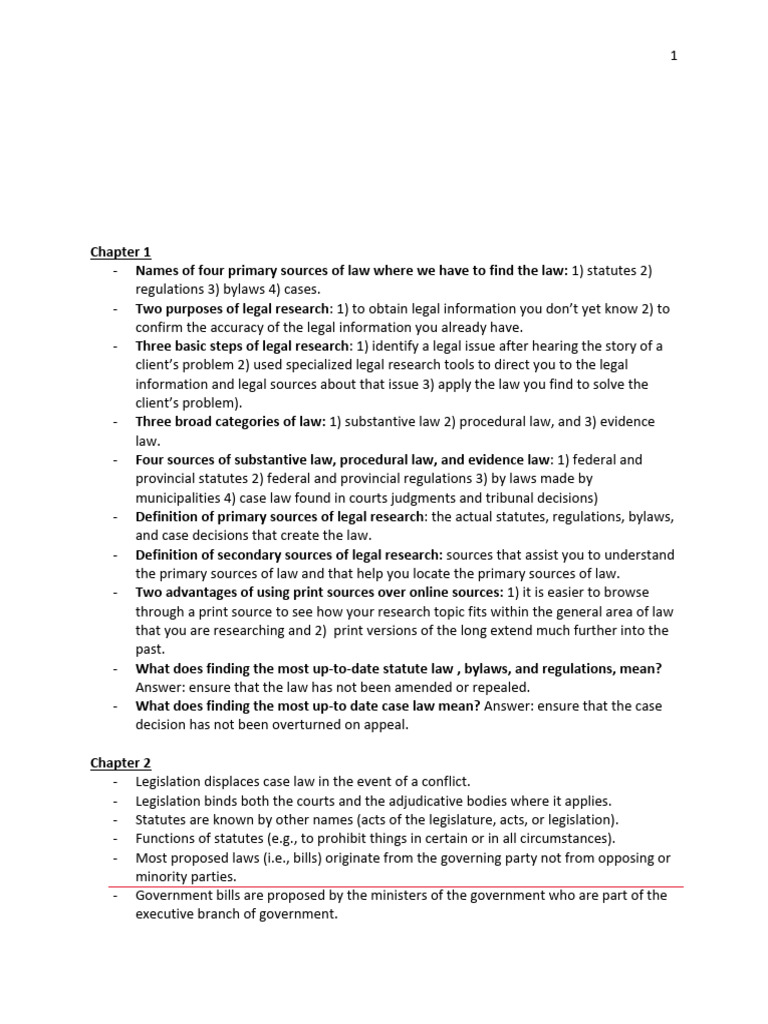 Legal Research Midterm Study Guide | PDF | Bill (Law) | Act Of Parliament