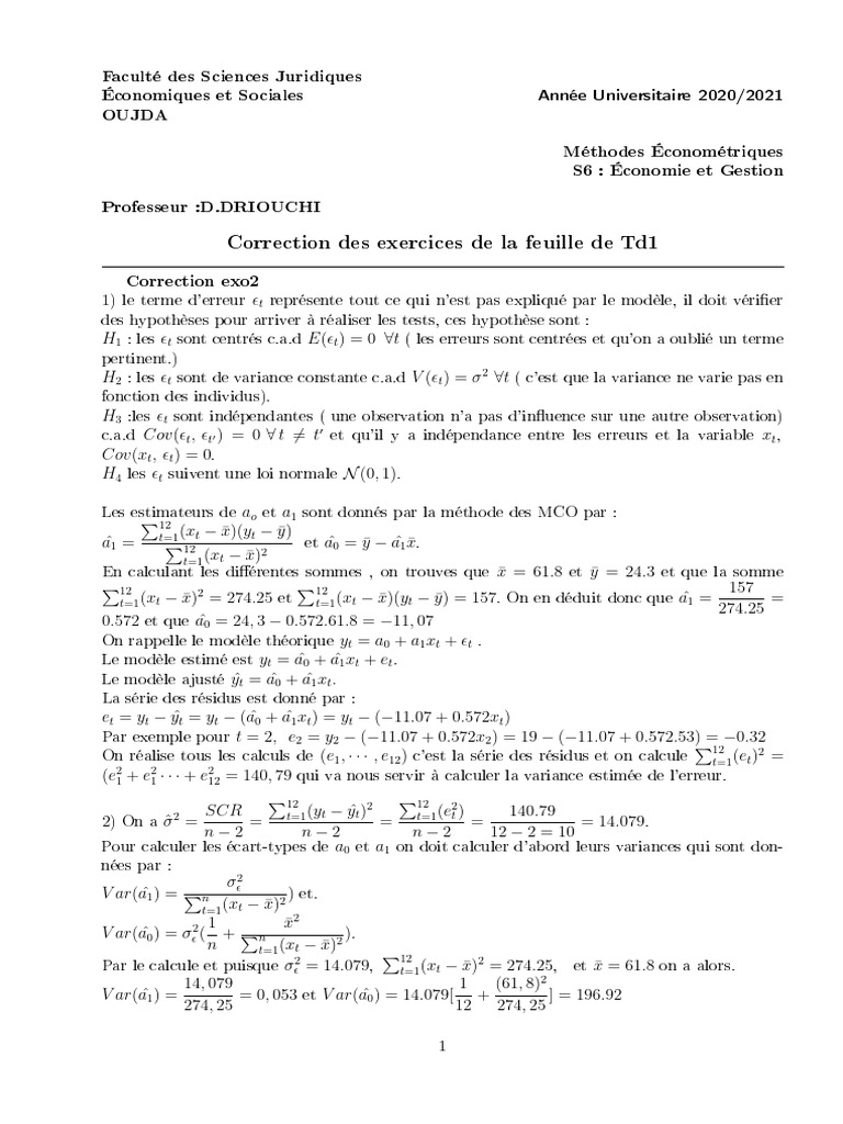 Correction TD 1 | PDF