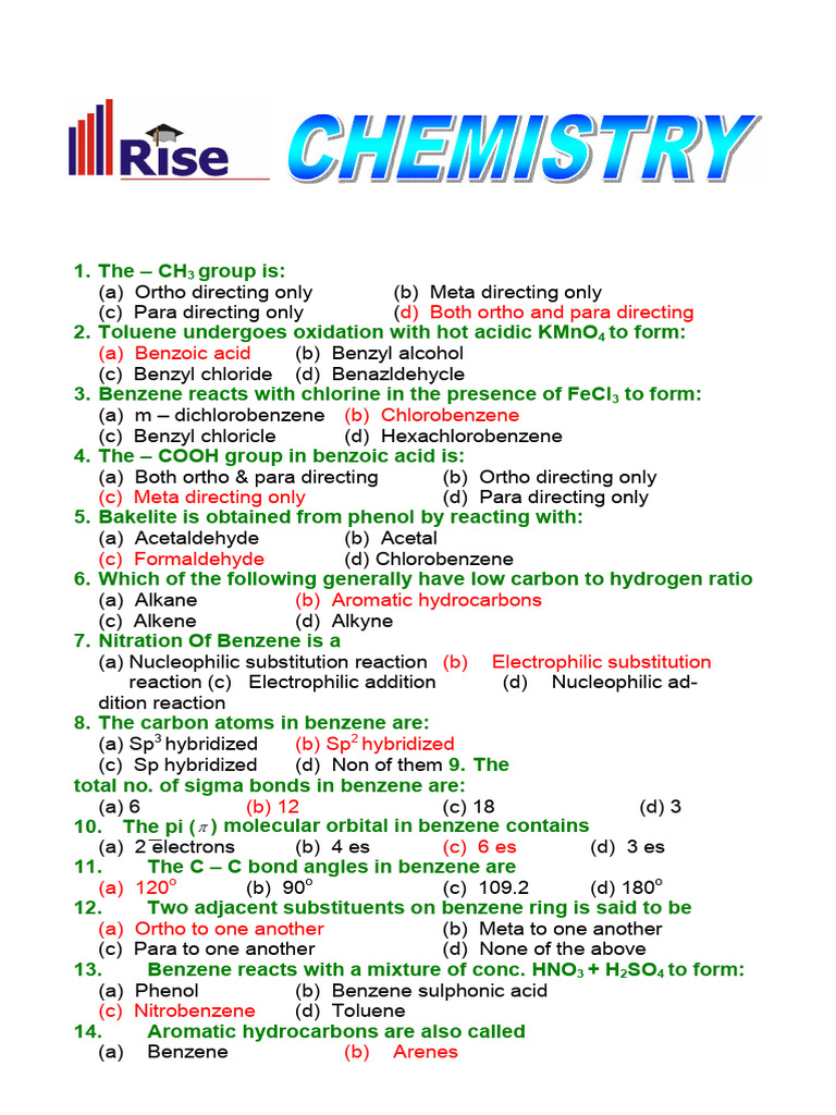 Chemistry Ch9,10 Part II | PDF | Benzene | Chemical Reactions