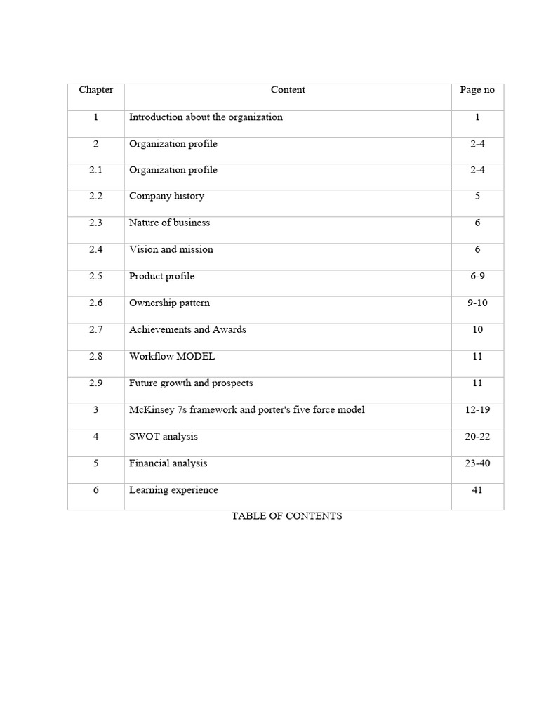Table of Contents | PDF | Internship | Job Hunting