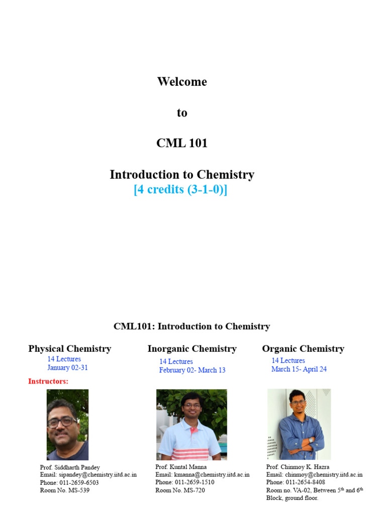 CML101 - Introduction To Chemistry | PDF