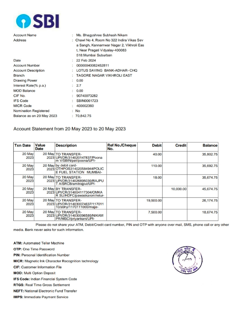 Sbi Statement Feb24 | PDF