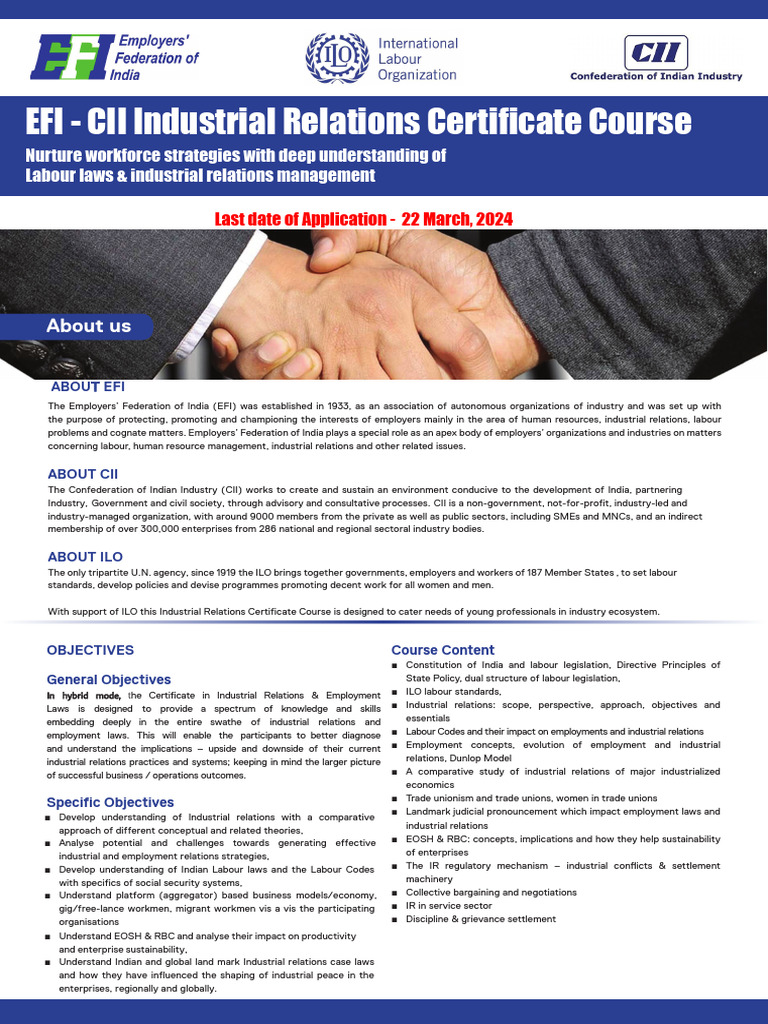 IRC Brochure - Batch 3 | PDF | Employment | International Labour Organization