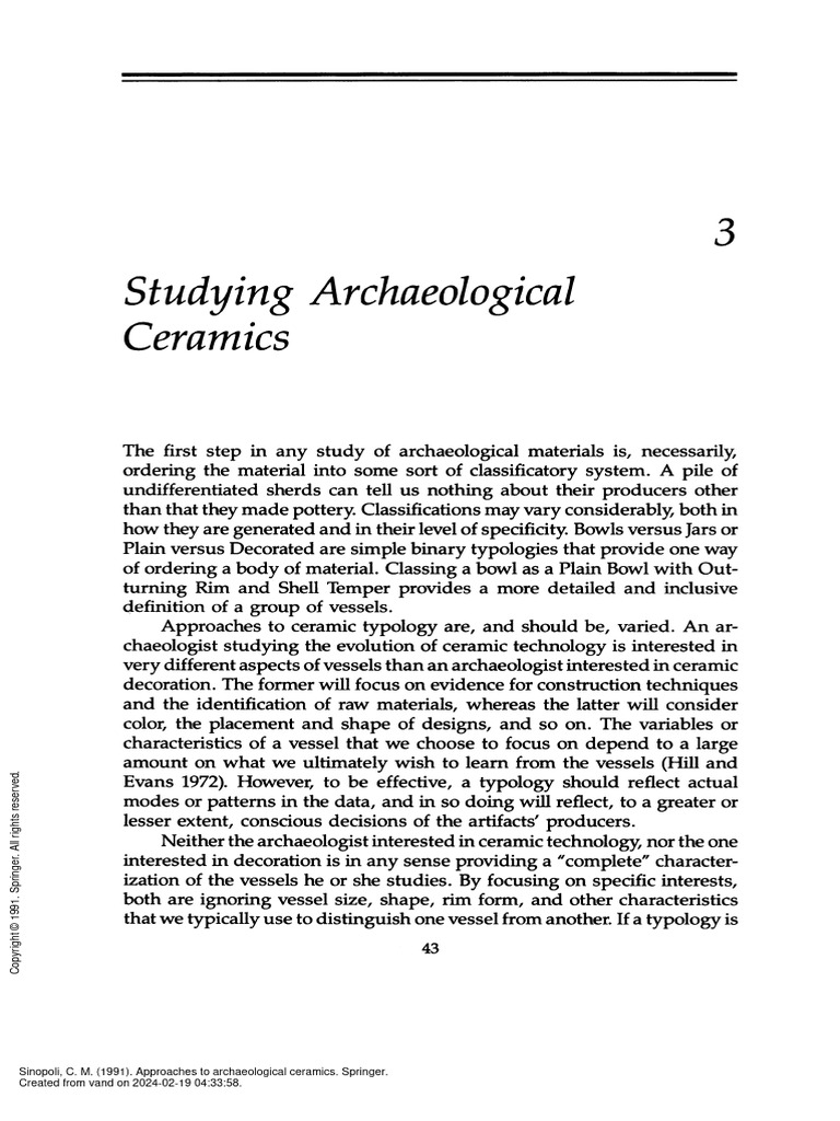 Approaches To Archaeological Ceramics Pages 51-75 | PDF