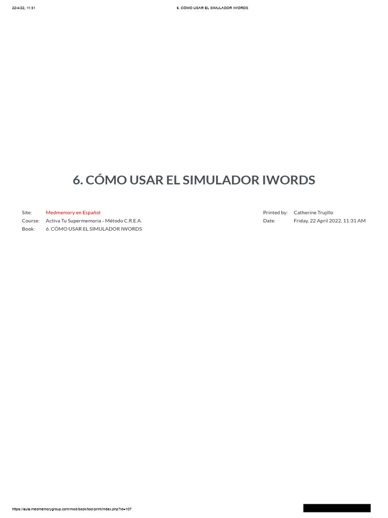 Guía para Usar Simulador iWords | PDF | Cognición | Ciencia cognitiva