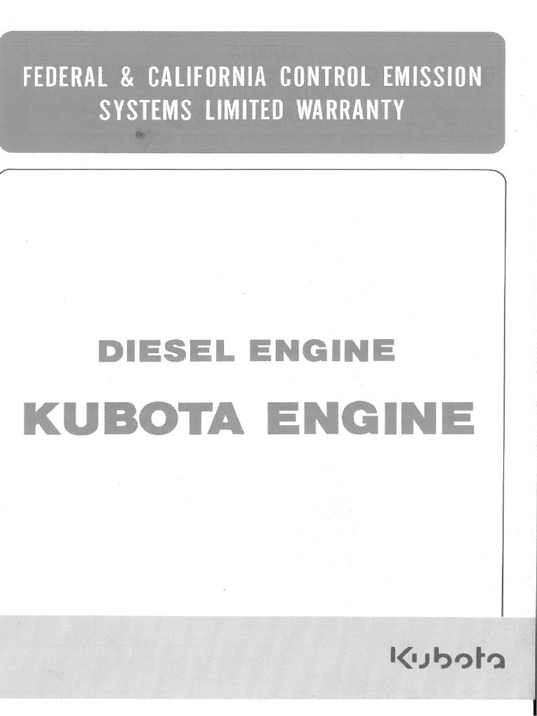 Datos de Motor A Diesel Kubota | PDF