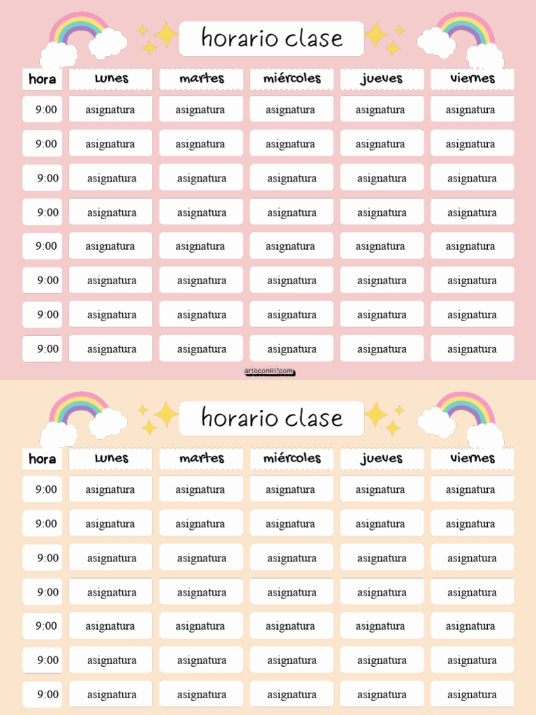 Horario de Asignaturas 9:00 | PDF | Hogar, jardinería y bricolaje