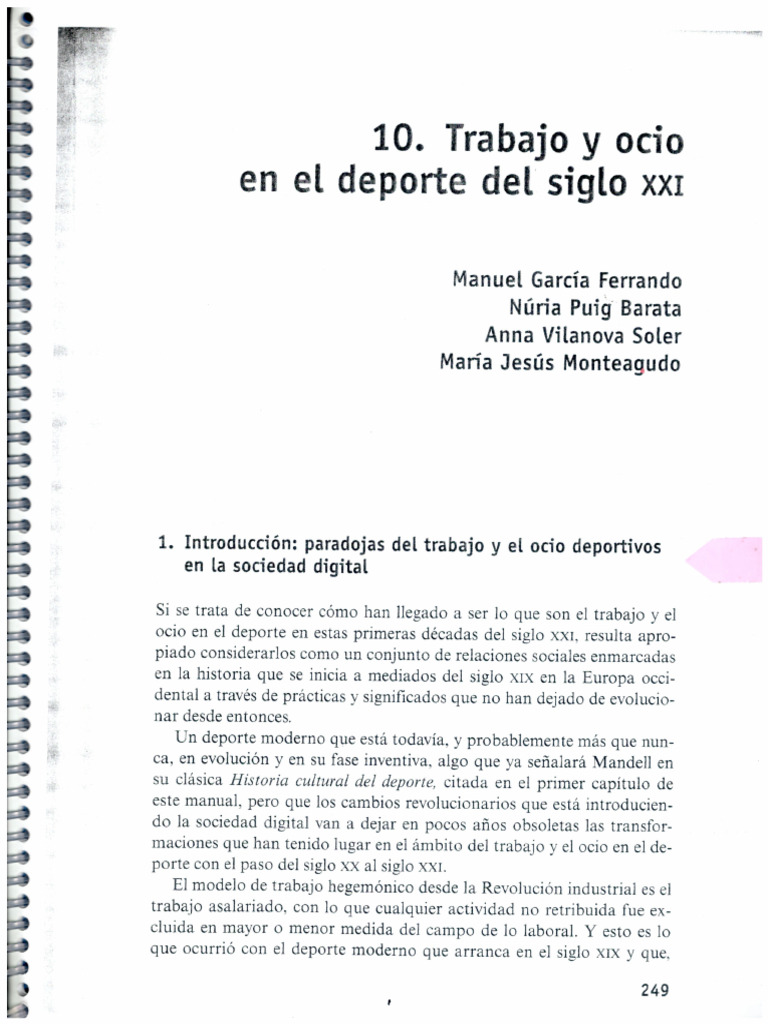 Trabajo y Ocio en El Deporte Del Siglo Xxi | PDF