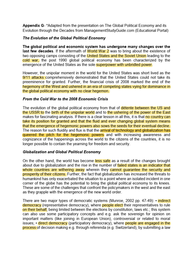 Global Political Economy | PDF | Politics