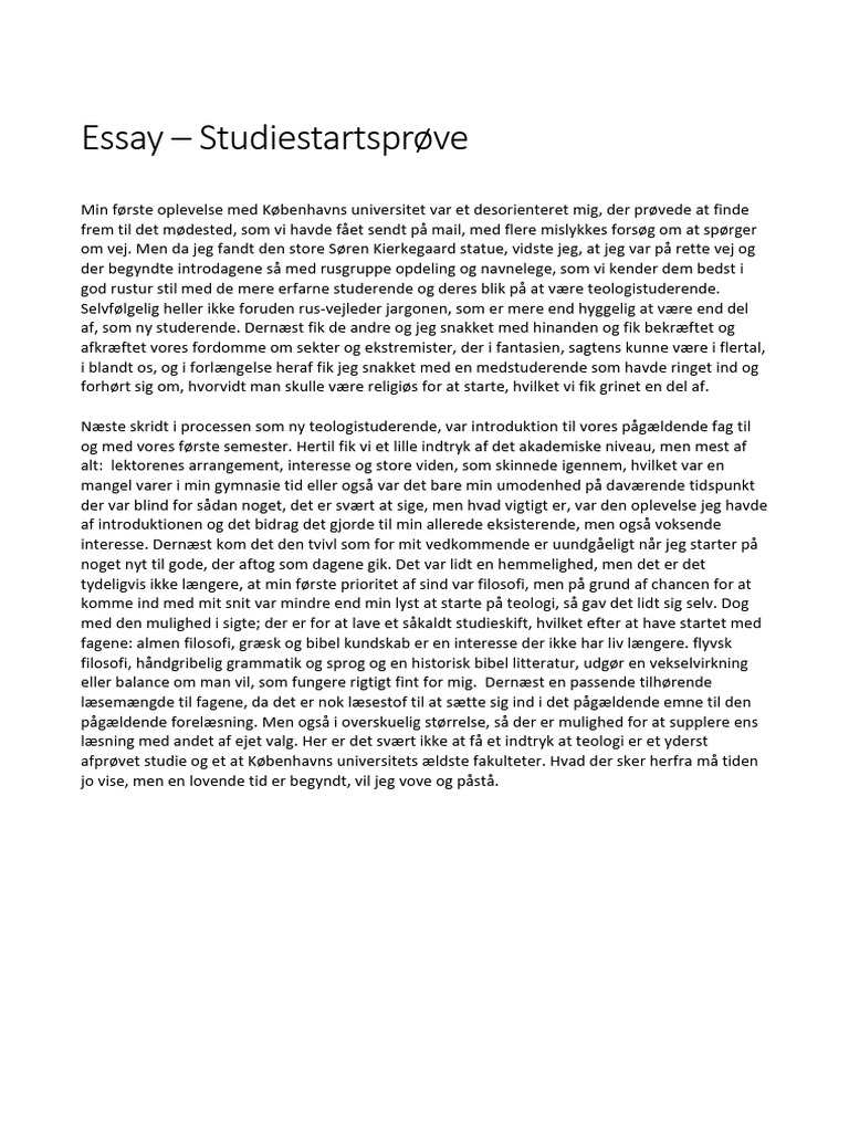 Studiestartsprøve | PDF