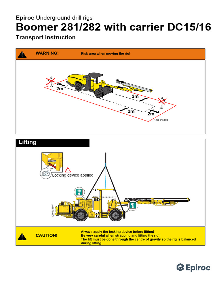 Transport Instruction Boomer 281-282 Carrier DC15-16 | PDF