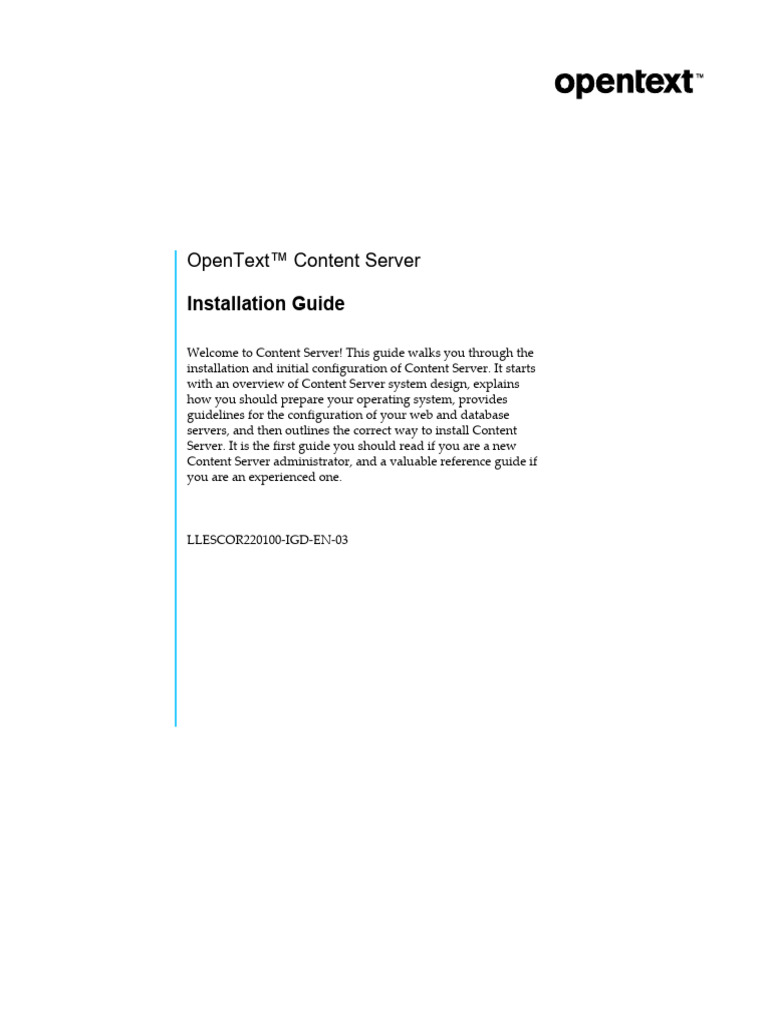 OpenText Content Server CE 22.1 - Installation Guide English ...