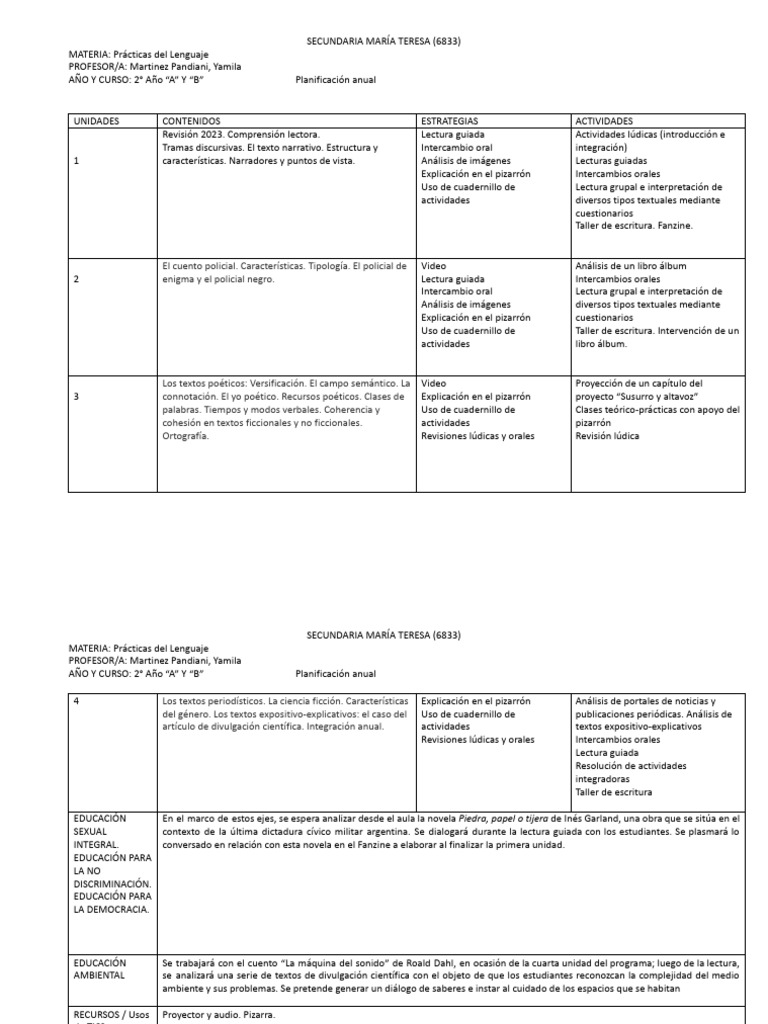 Modelo de Planif | PDF | Evaluación | Comprensión lectora