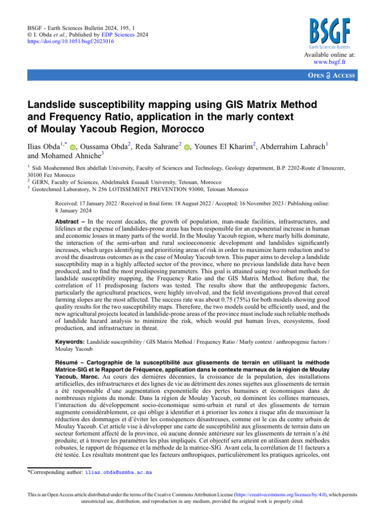 Landslide Susceptibility Mapping Using GIS Matrix | PDF | Landslide | Geomorphology