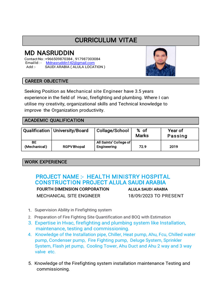 Curriculum Vitae | PDF | Pump | Firefighting