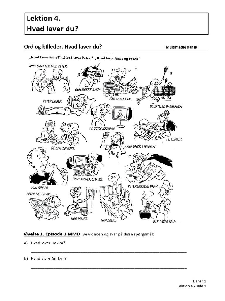 Lektion 04. Hvad Laver Du 19-20 | PDF