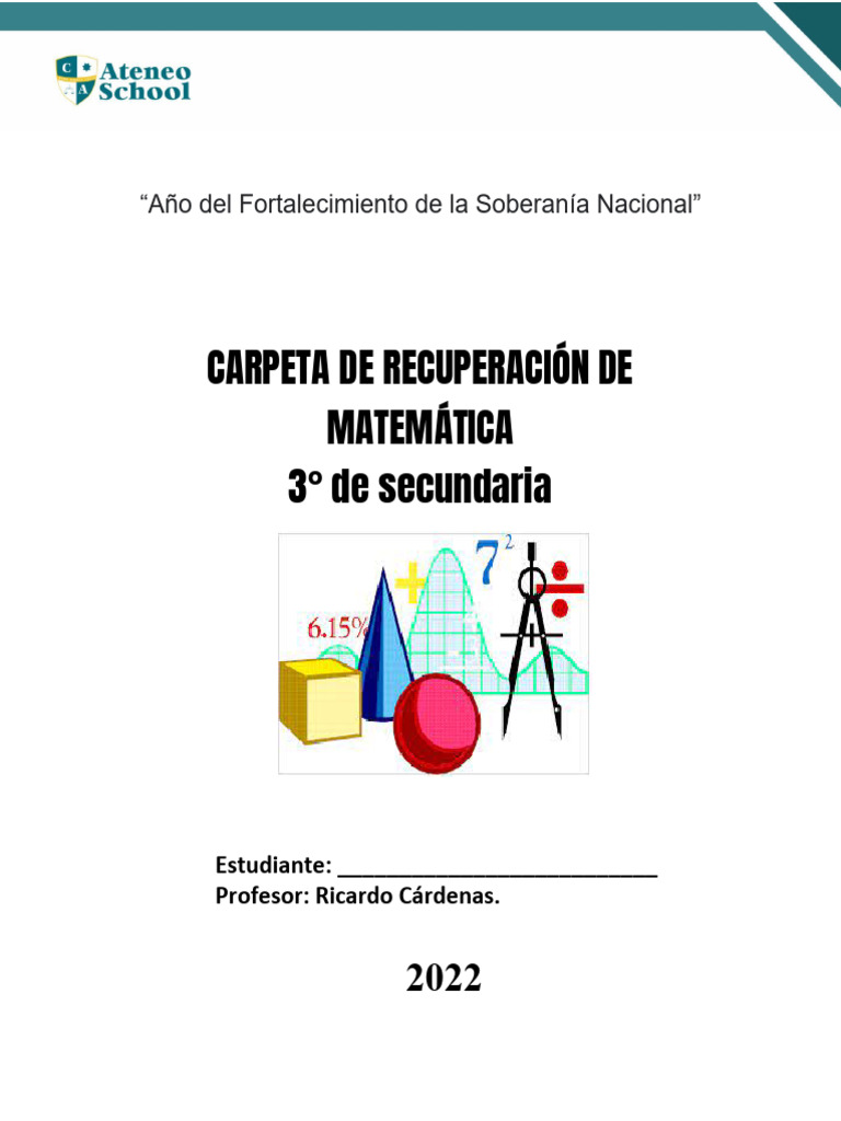 Matemática 3ero - Carp. Recup. 2022 | PDF | Triángulo | Aritmética