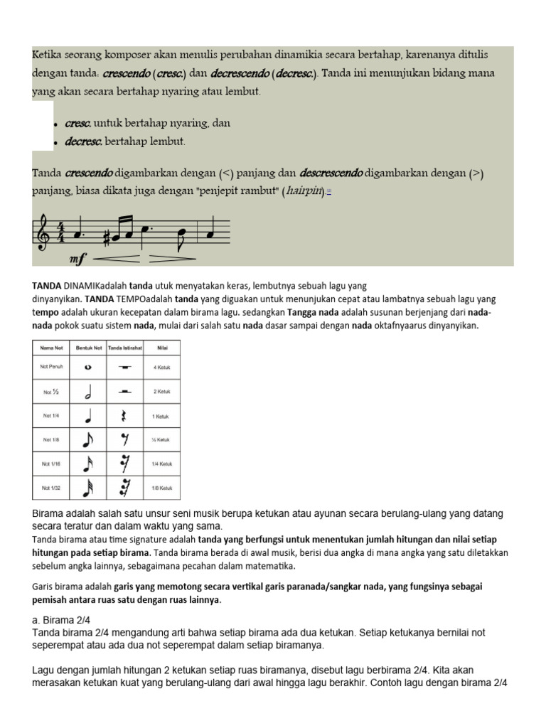 Tanda-Tanda Musik | PDF | Seni & Disiplin Bahasa