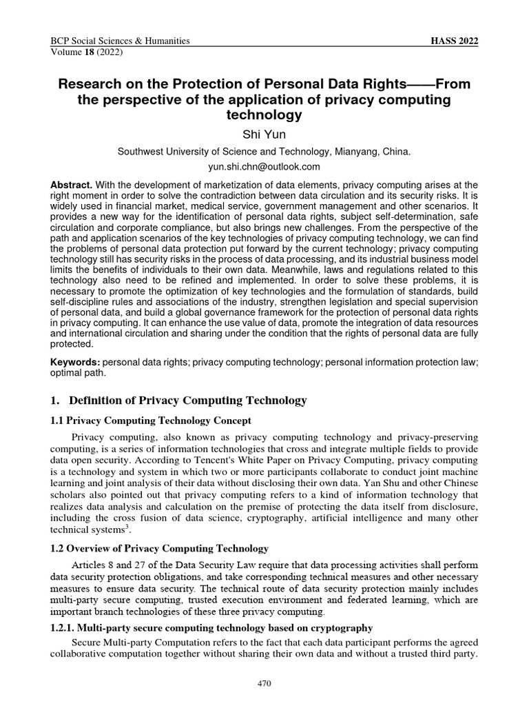 Research On The Protection of Personal Data Rights | PDF