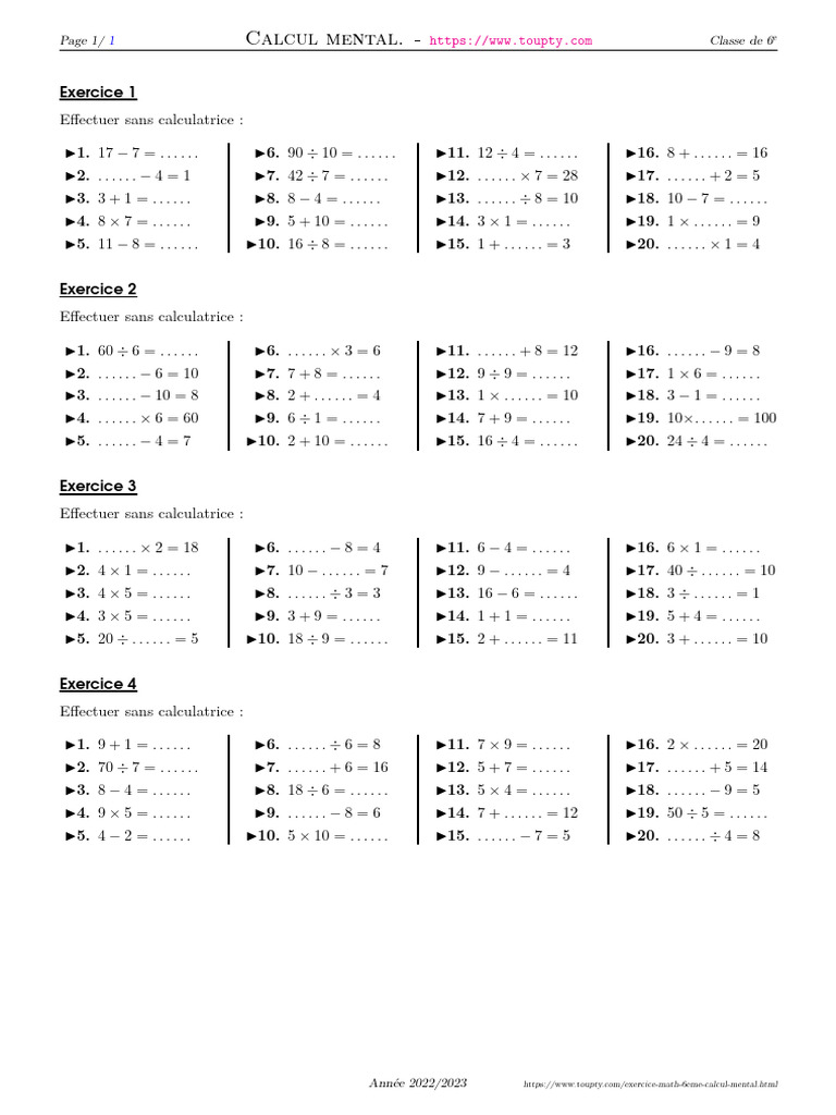 Exercice Calcul | PDF | Career & Growth | Computers