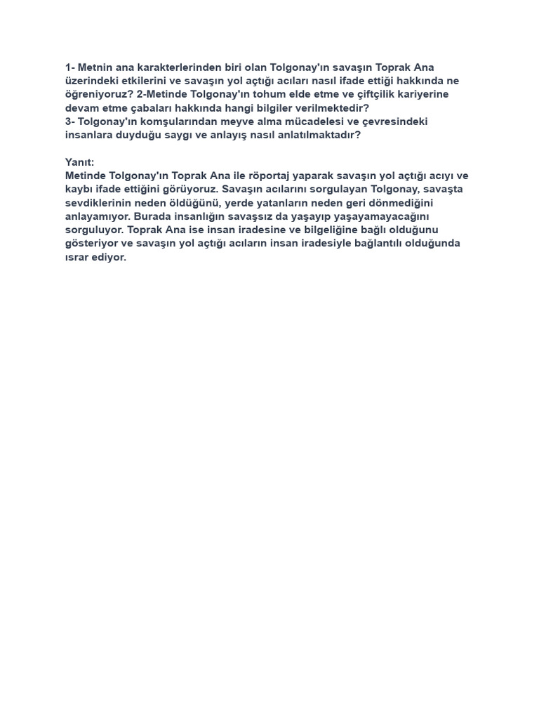 Toprak Ana Edebiyat | PDF