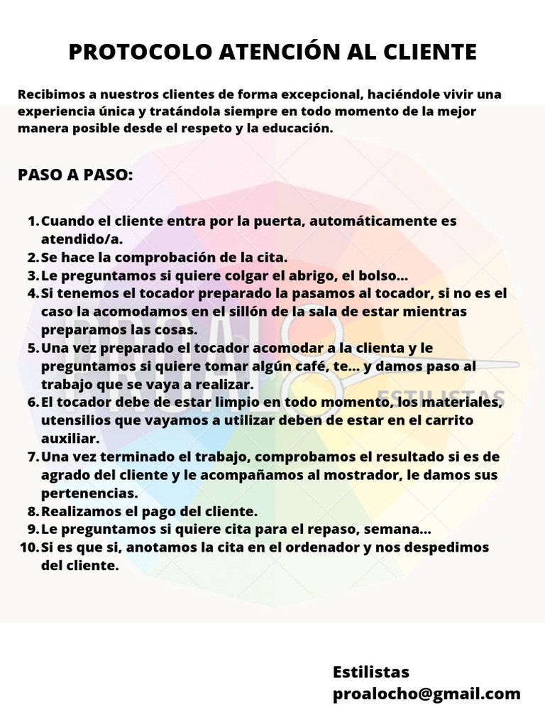 Protocolo Recepcion Al Cliente | PDF | Crecimiento personal y profesional