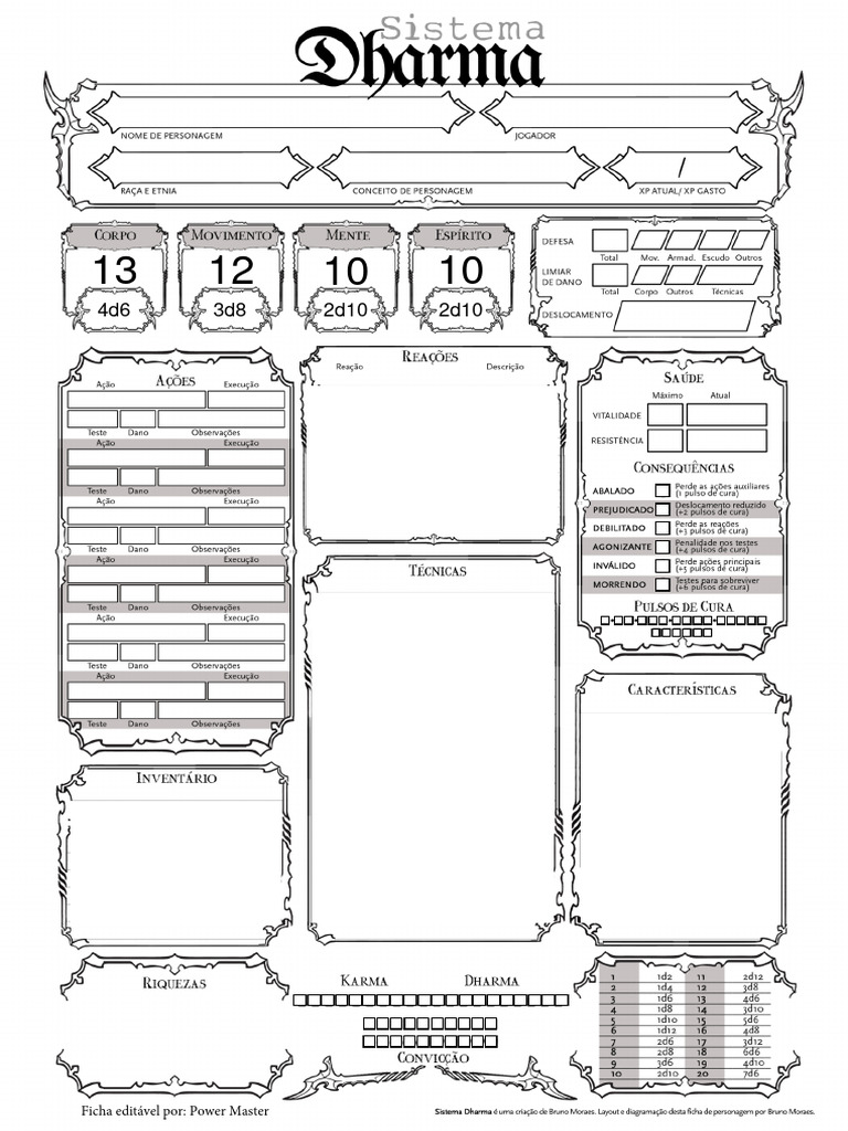 Ficha Básica - Dharma Editável (Copy 2) | PDF