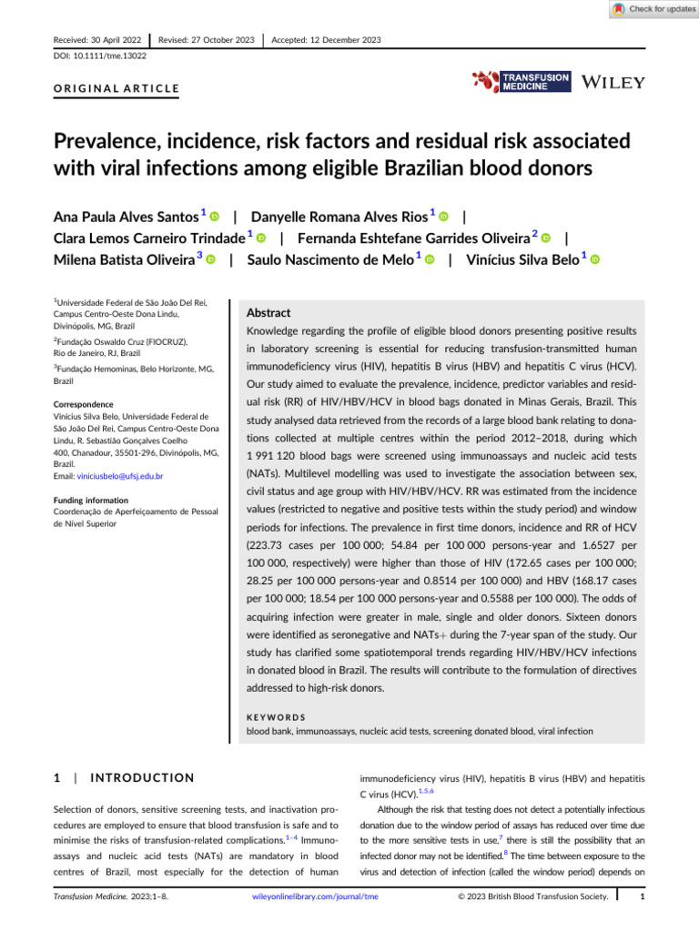 Prevalence, Incidence, Risk Factors and Residual Risk Associated With ...