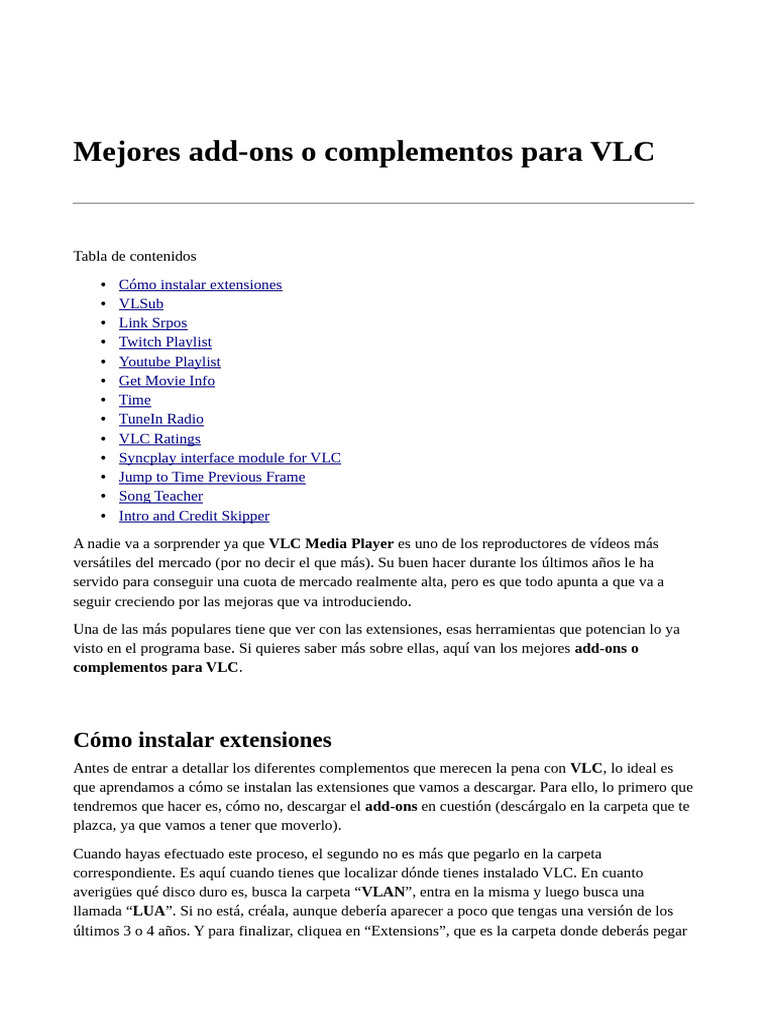 Extensiones Útiles en VLC | PDF | Youtube | Software